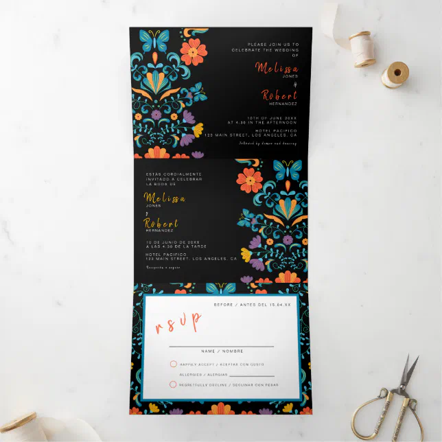 Bilingual Wedding Invitation - Fiesta All in One | Zazzle