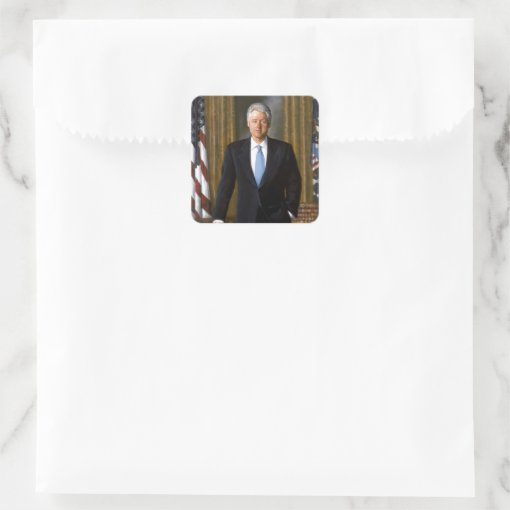 Bill Clinton Official White House Portrait Square Sticker | Zazzle