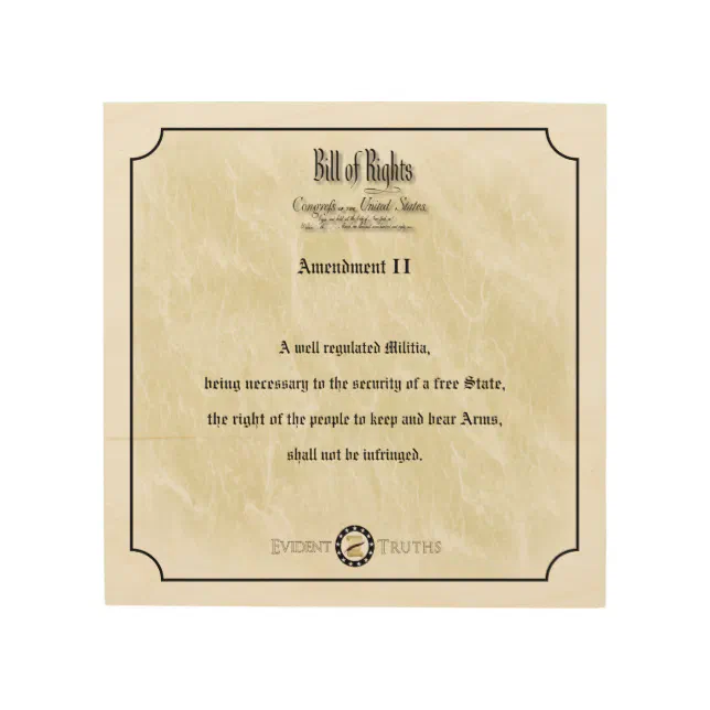 Bill of Rights - 2nd Amendment rustic wall plaque Wood Wall Art | Zazzle