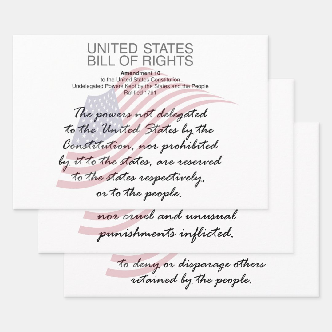 Bill of Rights The Amendments 8th to 10th Wrapping Paper Sheets | Zazzle
