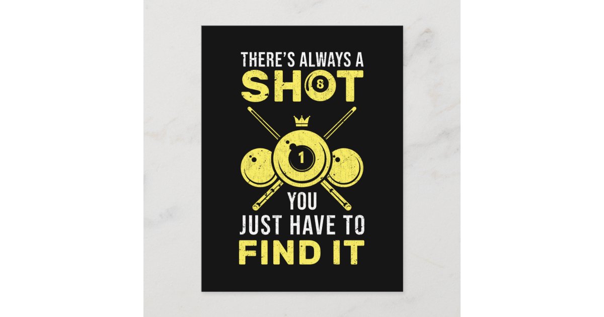 Billard King Funny 8 Ball Quote Postcard | Zazzle