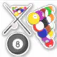 Billiard Ball and Cue Sticks Sticker | Zazzle