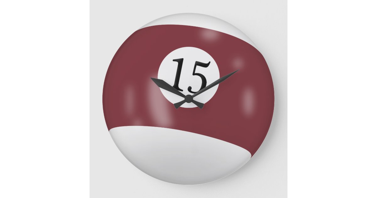 Billiard Ball Number 15 Large Clock | Zazzle