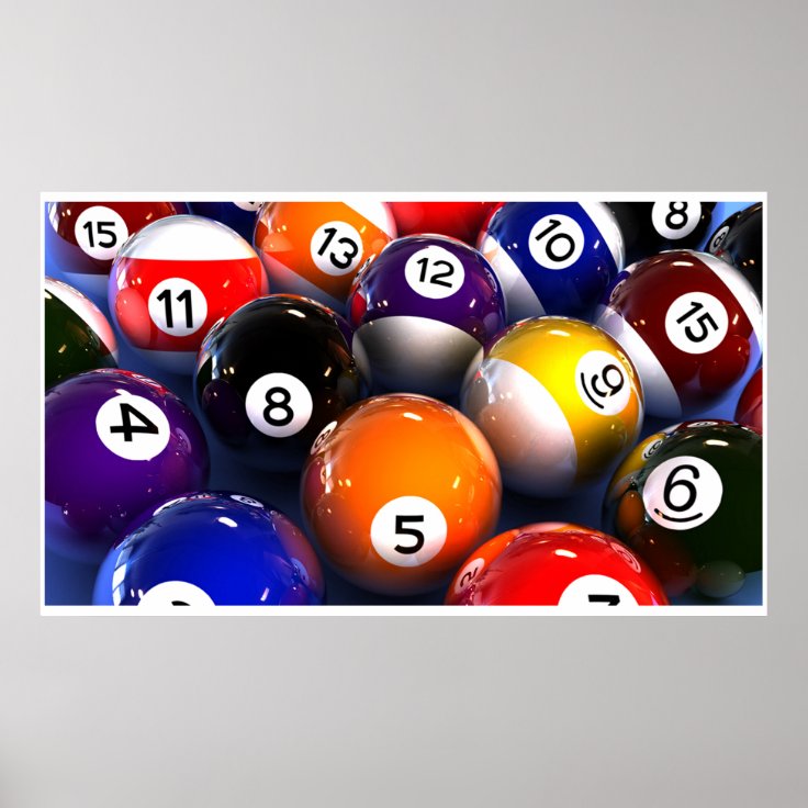 Billiard Ball Wall Poster | Zazzle