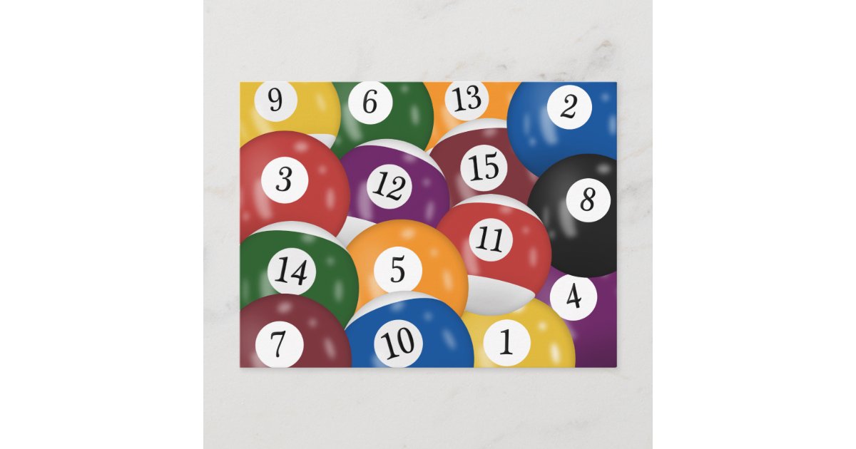 Billiard Balls 60th Birthday Party Postcard | Zazzle