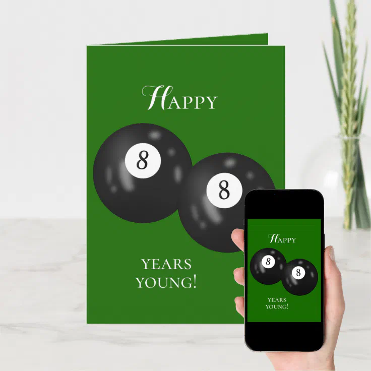 Billiard Balls 88th birthday Card | Zazzle