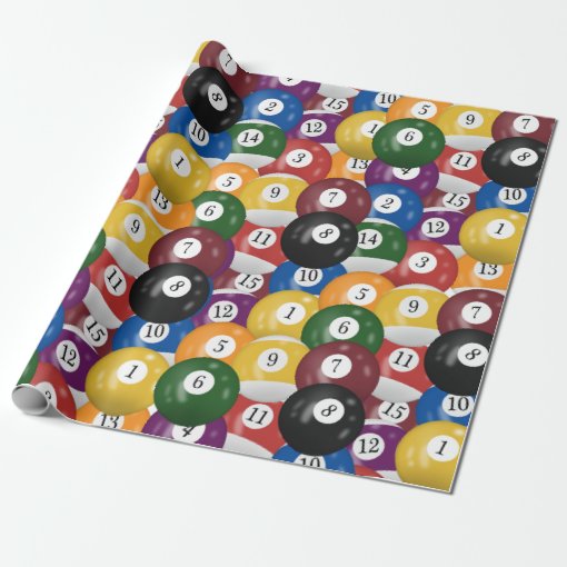 Billiard Balls collection Wrapping Paper | Zazzle