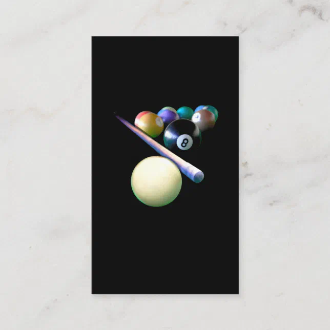 Billiard Balls Cue Snooker Pool Player Business Card | Zazzle