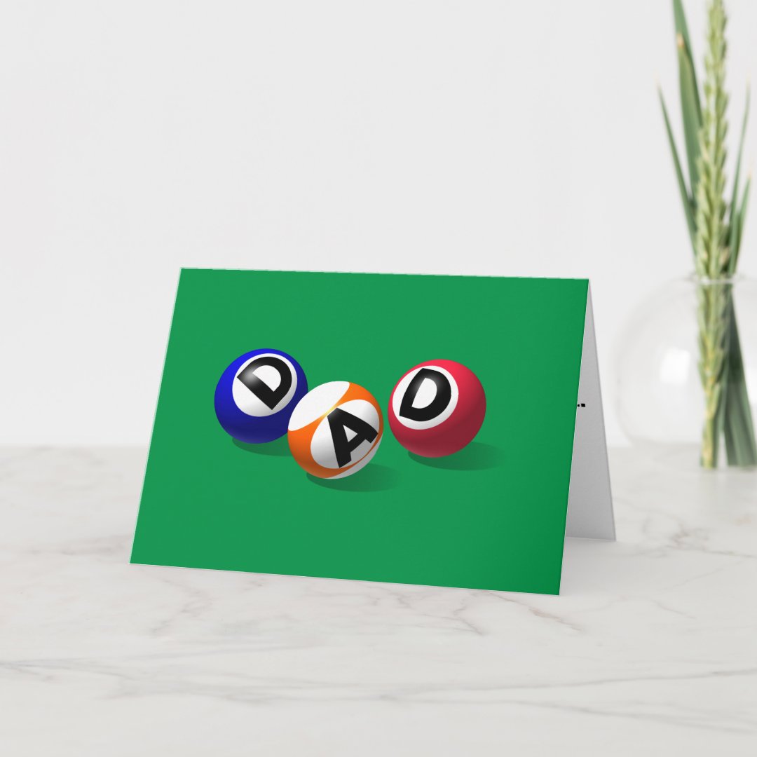 Billiard Balls Dad Father's Day Pun Card | Zazzle