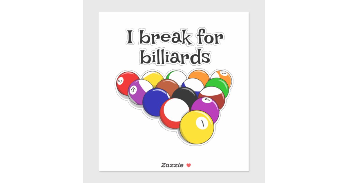 Billiard Balls Design Custom Vinyl Sticker | Zazzle