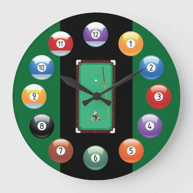 Billiard Balls Wall Clock | Zazzle