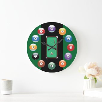 Billiard Balls Wall Clock | Zazzle