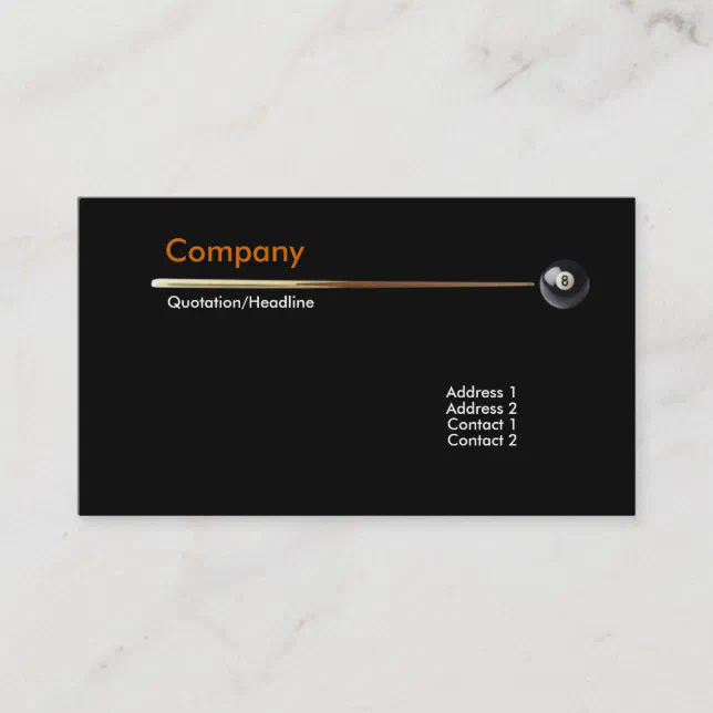 Billiard Business Card | Zazzle