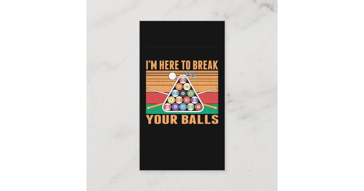 Billiard Humor Sarcastic Cue Sports Snooker Pool Business Card | Zazzle