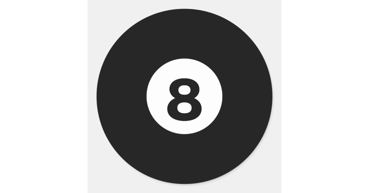 Billiard Solid Black Ball 8 Classic Round Sticker | Zazzle