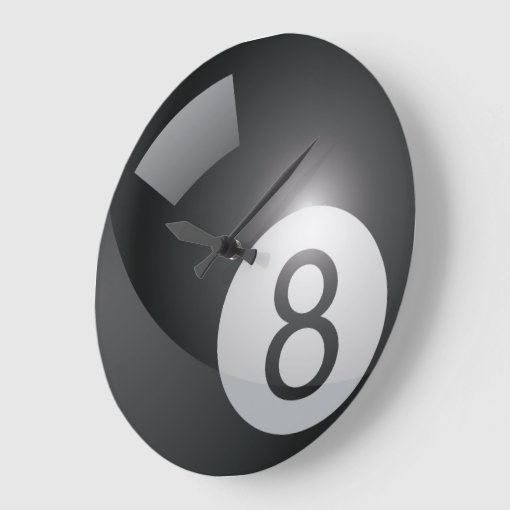 Billiards 8 Ball Large Clock | Zazzle