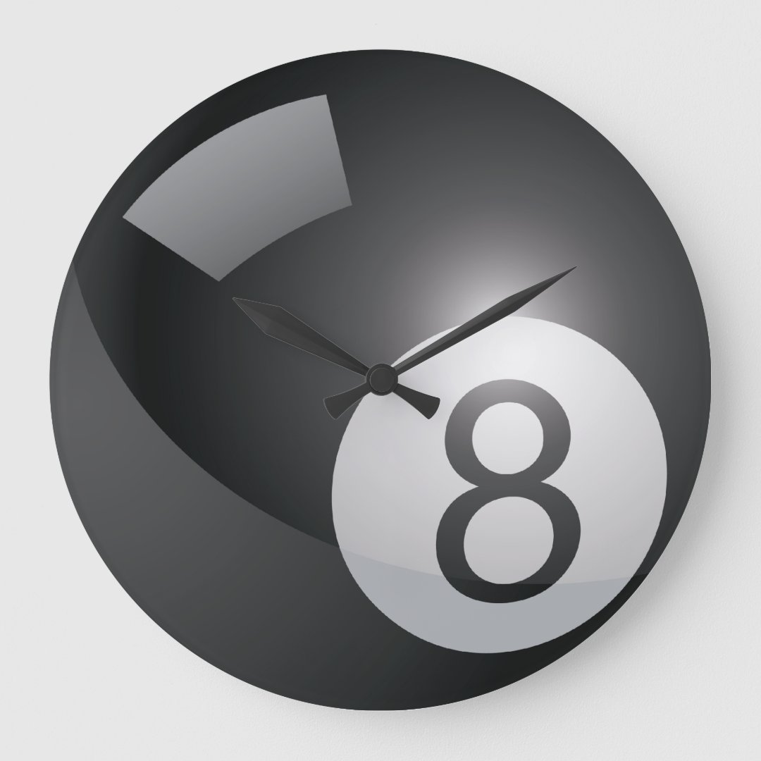 Billiards 8 Ball Large Clock | Zazzle
