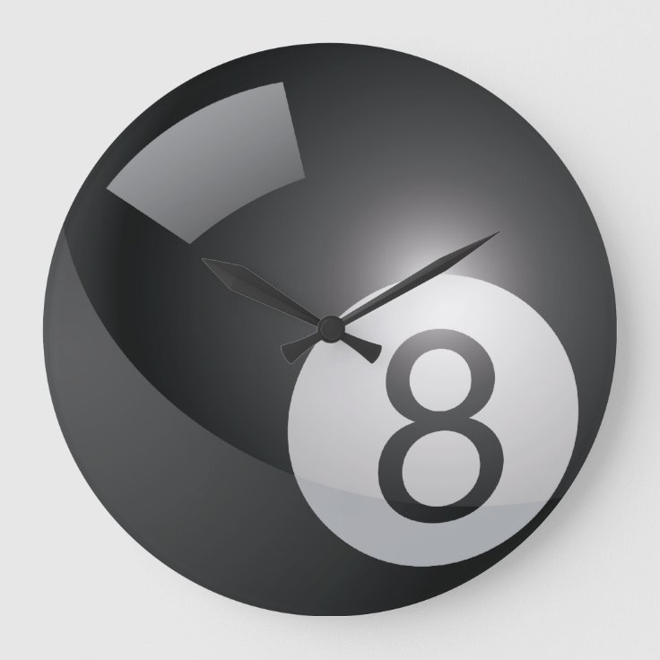 Billiards 8 Ball Large Clock | Zazzle