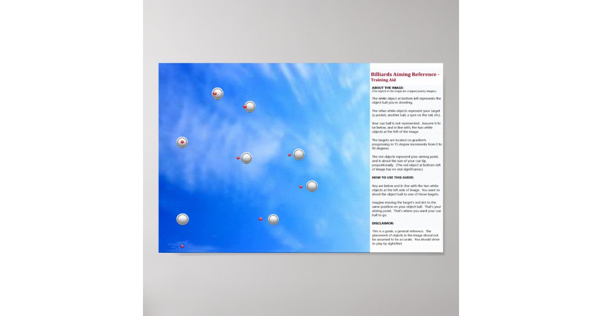 Billiards Aiming Reference - Training Aid Poster | Zazzle