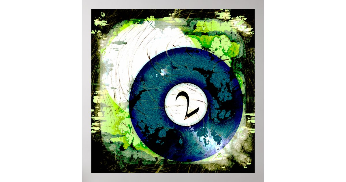BILLIARDS BALL NUMBER 2 POSTER | Zazzle