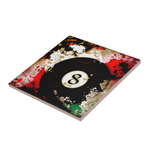 BILLIARDS BALL NUMBER 8 TILE | Zazzle