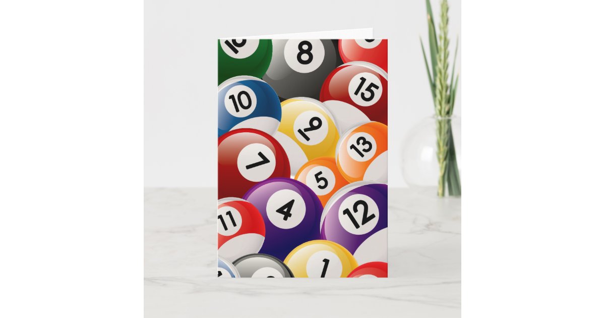 BILLIARDS BALLS COLLAGE CARD | Zazzle