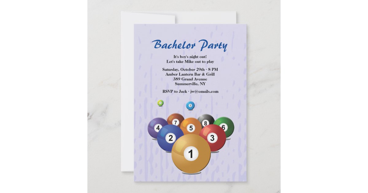 Billiards Balls Invitation | Zazzle