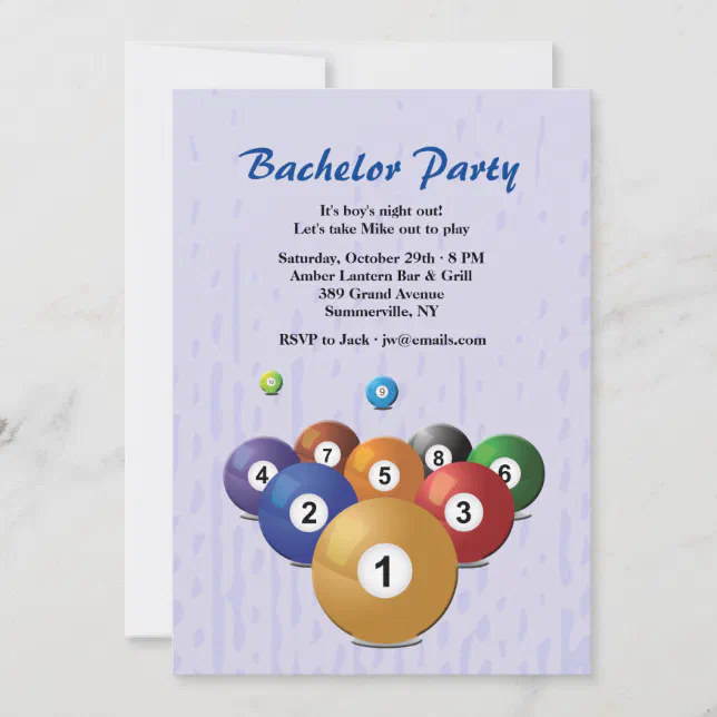 Billiards Balls Invitation | Zazzle