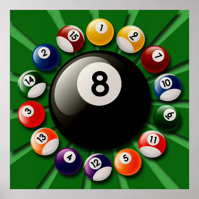BILLIARDS BALLS POSTER | Zazzle