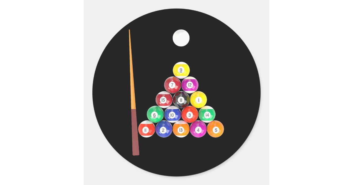 Billiards Bar League 8-Ball Pool Team Classic Round Sticker | Zazzle