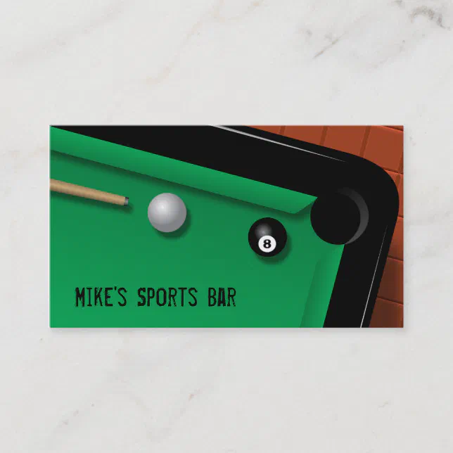 Billiards Business Card | Zazzle