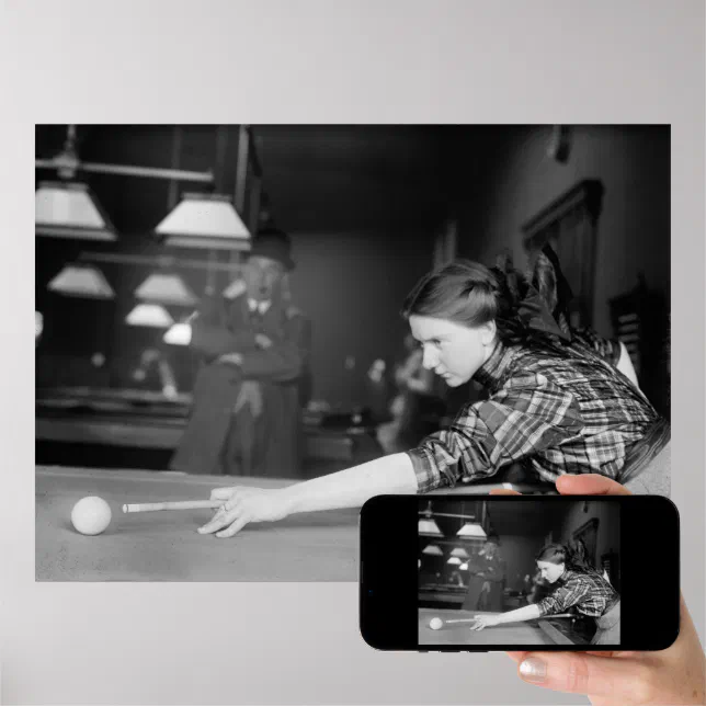 Billiards Champ Martha Clearwater, 1910s Poster | Zazzle
