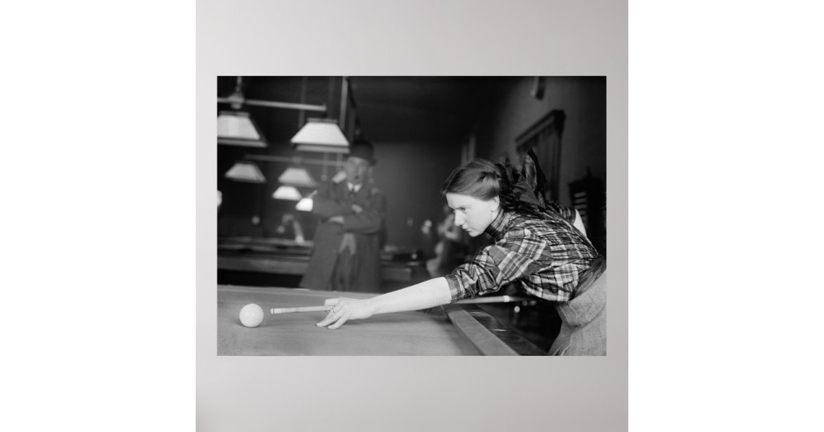 Billiards Champ Martha Clearwater, 1910s Poster | Zazzle