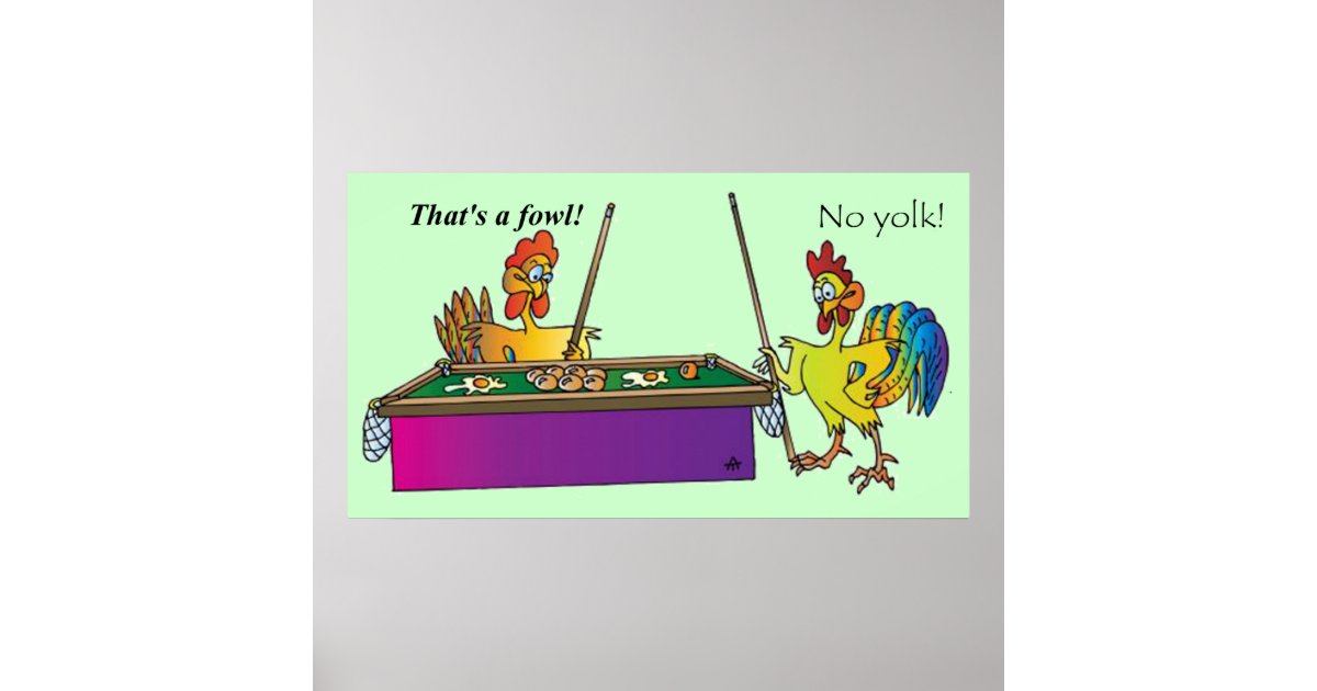 Billiards Chicken Poster | Zazzle