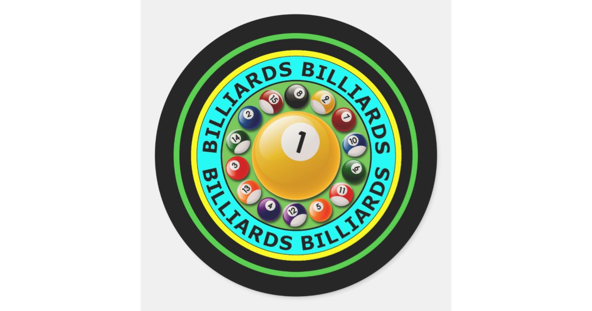 BILLIARDS CLASSIC ROUND STICKER | Zazzle