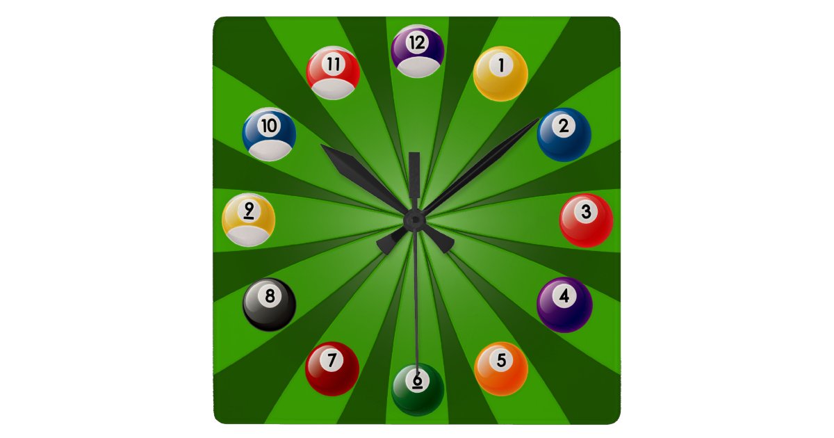 Billiards Clock | Zazzle