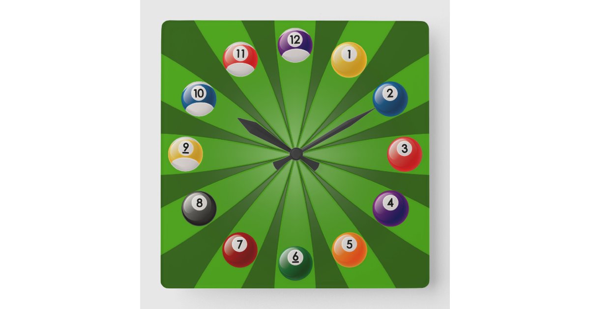 Billiards Clock | Zazzle