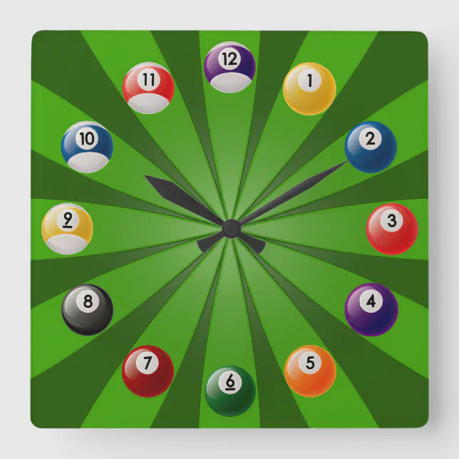 Billiards Clock | Zazzle