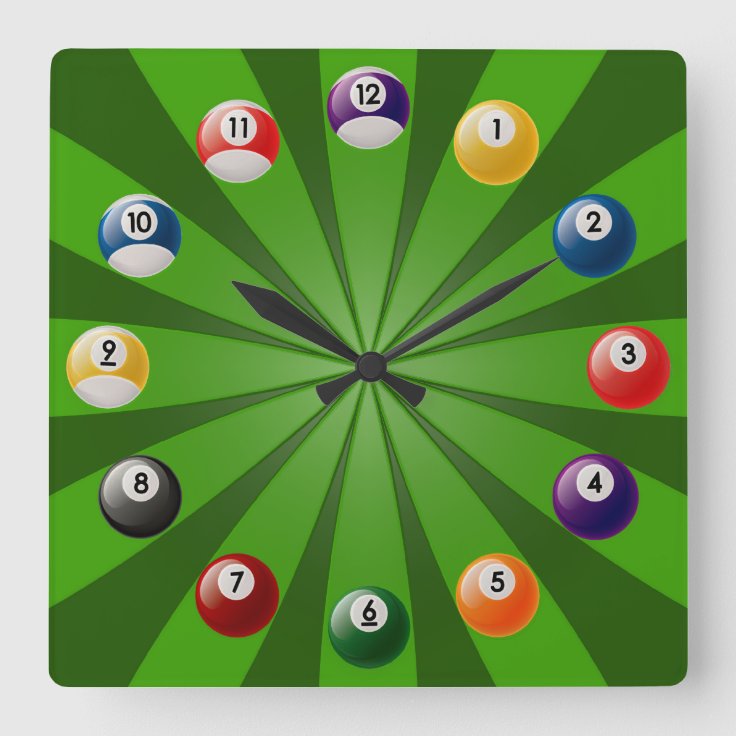 Billiards Clock | Zazzle