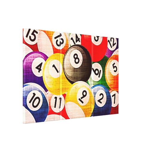 Billiards Collage Triptych Canvas Print | Zazzle