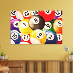 Billiards Collage Triptych Canvas Print | Zazzle