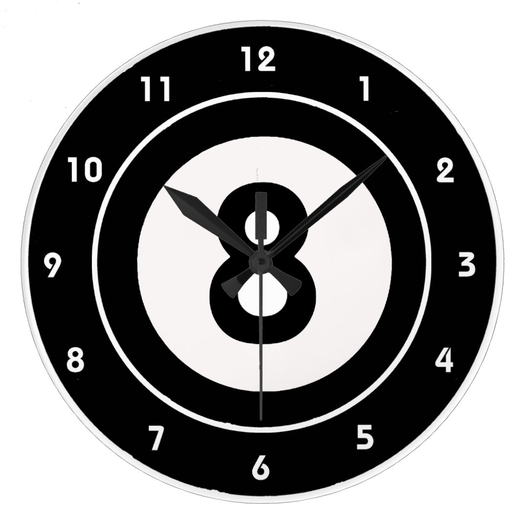 Billiards Eight-Ball Design Wall Clock | Zazzle