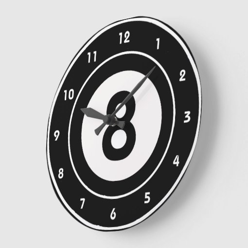 Billiards Eight-Ball Design Wall Clock | Zazzle