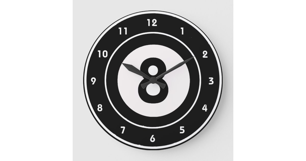 Billiards Eight-Ball Design Wall Clock | Zazzle