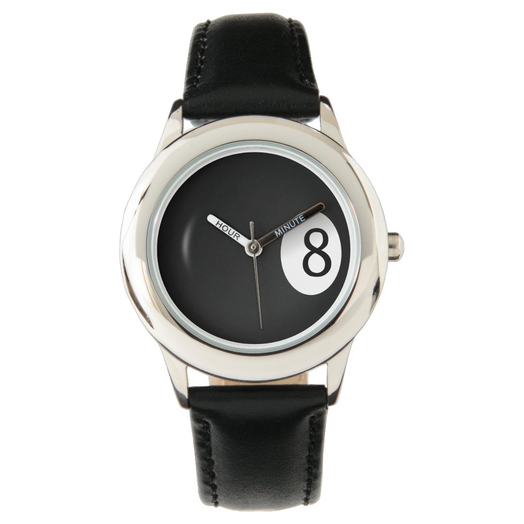 Billiards Eight Ball Sports Wrist Watch | Zazzle