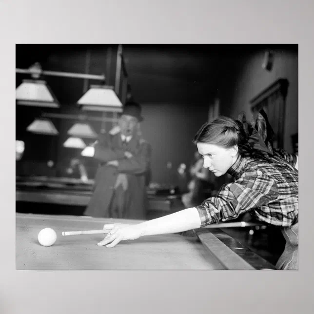 Billiards Game, 1910. Vintage Photo Poster | Zazzle