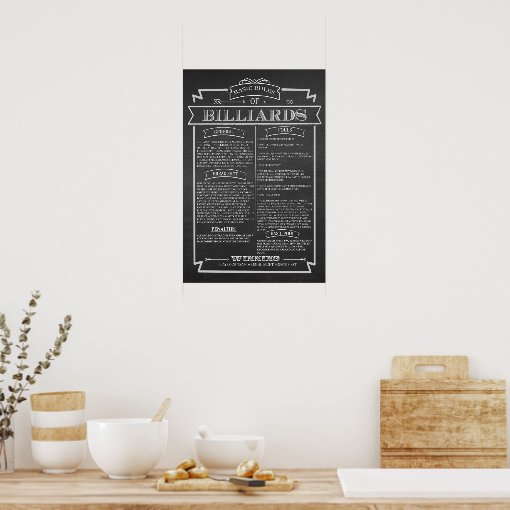 Billiards Game Rules Poster | Zazzle