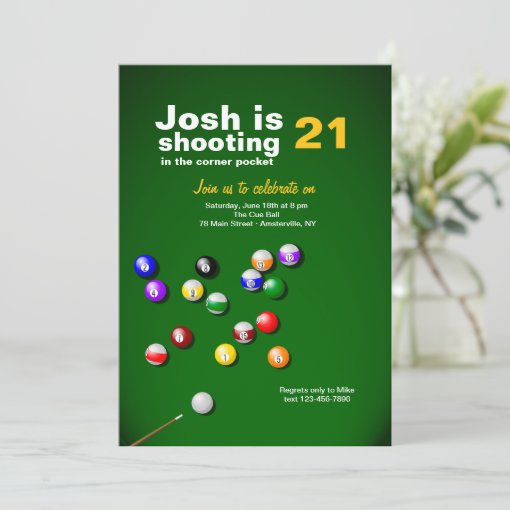 Billiards Invitation | Zazzle