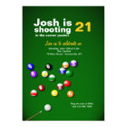 Blue Pool Table Billiards Snooker Birthday Party Invitation | Zazzle.com
