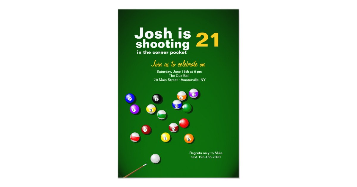 Billiards Invitation | Zazzle.com